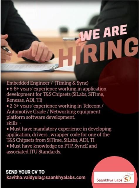 Kavitha Vaidyula On Linkedin Embeddedengineer Timings