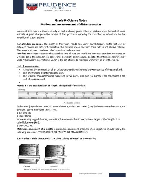 Notes Motion And Measurement Pdf Rotation Measurement