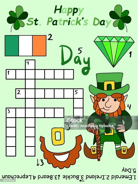 패트릭 데이 만화 손으로 그린 크로스 워드 퍼즐 어린이 벡터 3월에 대한 스톡 벡터 아트 및 기타 이미지 3월 St Patricks Day 가공의 인물 Istock