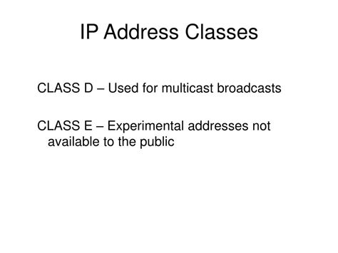 Ppt Ip Address Classes Powerpoint Presentation Free Download Id607960