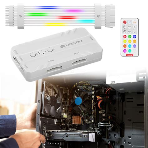 ~24pin 5v Argb Gpu Extensions Cable Motheboard Extension Cord Argb Motherboard Power Supply Cabl