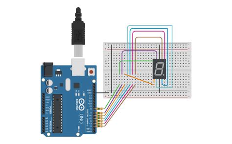 circuit design display 7 segmenti tinkercad