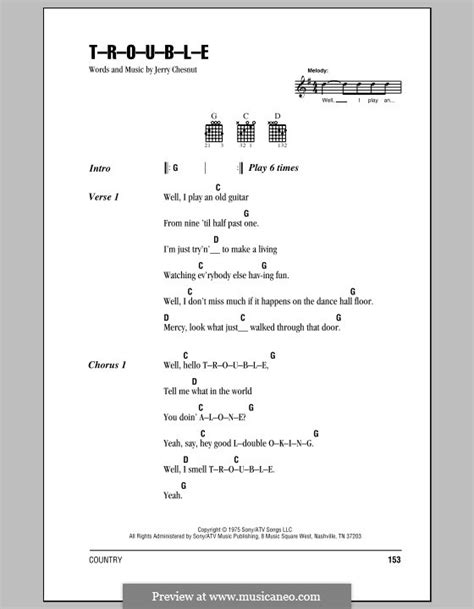 T R O U B L E Elvis Presley By J Chesnut Sheet Music On Musicaneo