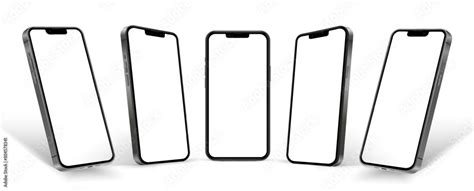 Realistic Smartphone Mockup Mobile Phone Vector With Isolated On White