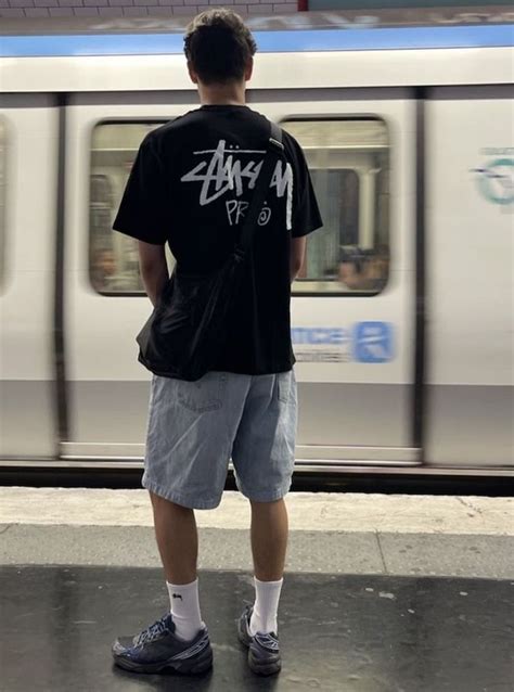 Male Streetwear Retro Jorts Ootd Fashion Grail Inspo Summer Outfit Summer Baggy Y2k