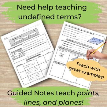 Geometry Guided Notes Points Lines Planes Undefined Terms