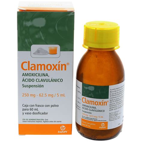 Maver Clamoxín Suspensión Amoxicilina 250 Mg Acido Clavulanico 625