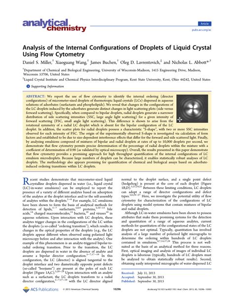 PDF Analysis Of The Internal Configurations Of Droplets Of Liquid Crystal Using Flow Cytometry