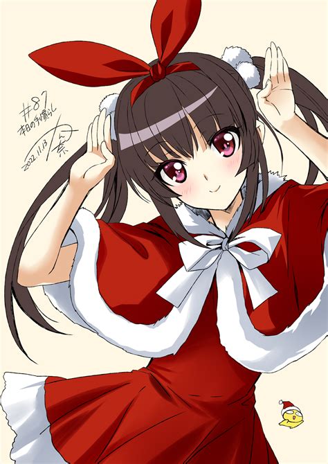 Safebooru 1girl 2022 Artist Self Insert Bangs Black Hair Black Ribbon