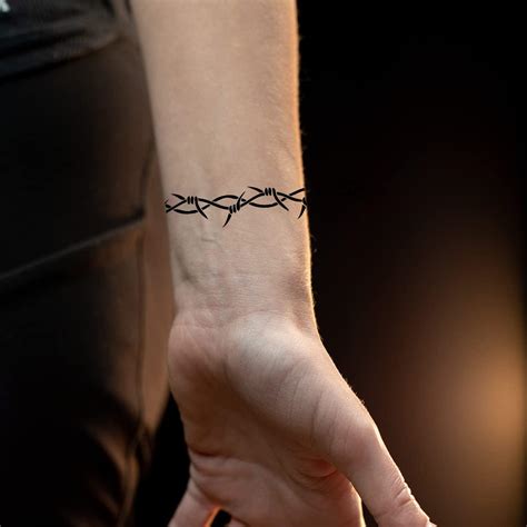 Padoun Large Barbed Wire Totem Temporary Tattoos 6 Sheet Set