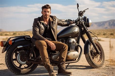 Premium Photo Free Photo Medium Shot Man Sitting On Motorcycle