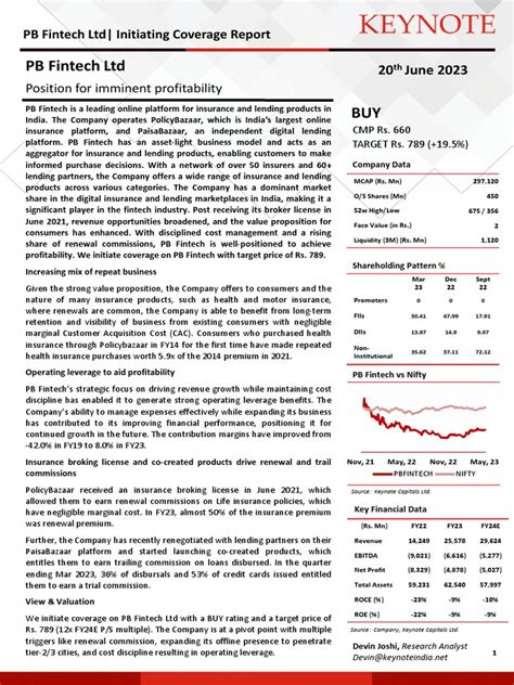 Initiating Coverage Report Pb Fintech Pdf Insurance Credit