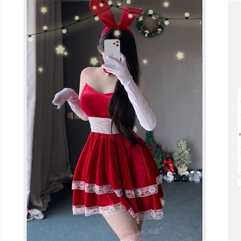 [당일출고] 왕리본 섹시 산타 코스프레 원피스 에이블리