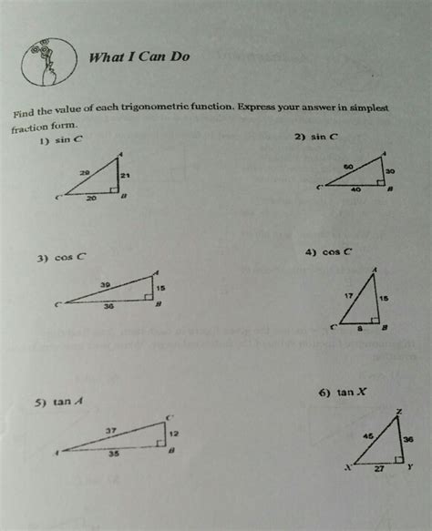Solved What I Can Do Find The Value Of Each Trigonometric Function Express Your Answer In