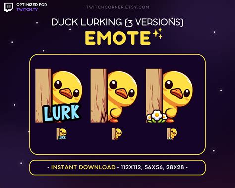 Lurk Duck Twitch Emote Kawaii Duck Emote For Twitch Cute Lurk Duck Emote Twitch Lurking Duck