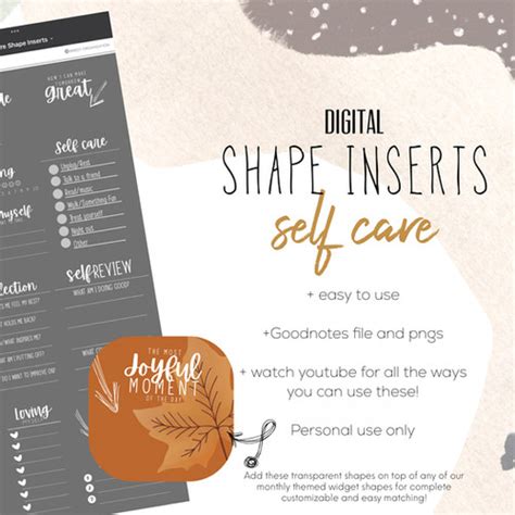 Self Care Shape Widget Inserts Breezyorganization