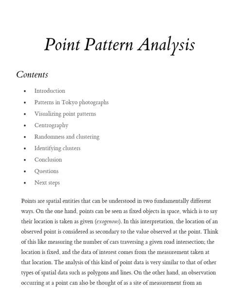 Point Pattern Analysis Pdf Cluster Analysis Spatial Analysis