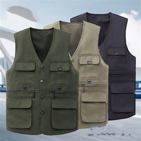 남성용 멀티 포켓 야외 조끼 주머니가 많은 캐주얼 민소매 재킷 야외 사진 조끼 남성 의류 신제품 Aliexpress