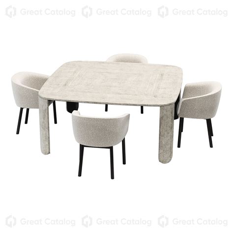 Table And Chairs Gallottiandradice Clemo T Dining Set 3 170x170 3d Model Greatcatalog 60610