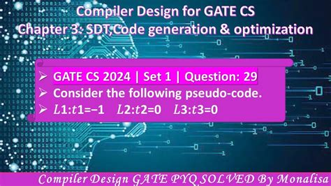 Gate Cs 2024 Set 1 Question 29 Consider The Following Pseudo Code𝐿1𝑡1−1 𝐿2𝑡20 𝐿3𝑡30