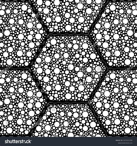 Perforated Hexagon Circles Pattern Silhouette Vector Stock Vector