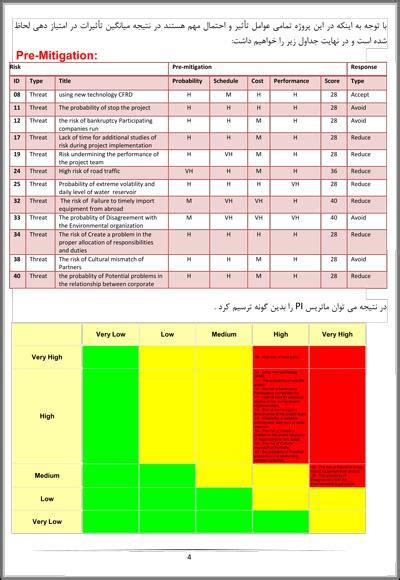 مدیریت ریسک در پروژه های عمرانی، نمونه موردی