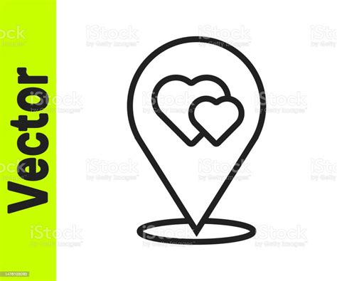 흰색 배경에 격리 된 하트 아이콘이있는 검은 줄맵 포인터입니다 발렌타인 사랑 위치 로맨틱 지도 핀 벡터 검은색에 대한 스톡 벡터 아트 및 기타 이미지 Istock