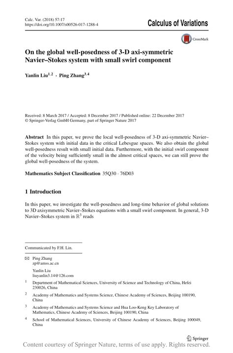 On The Global Well Posedness Of 3 D Axi Symmetric Navier Stokes System With Small Swirl