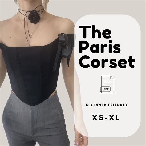 The Paris Corset Pattern Pdf Corset Sewing Pattern 5 Sizes Xs Xl Beginner Friendly