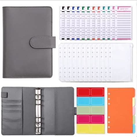 Macaron Gris A6pu Cahier De Comptabilité à Feuilles Mobiles Manuel De