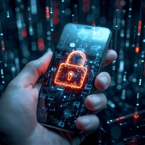 Security Concept Mobile Phone Encrypted With A Padlock Symbol Stock Illustration Illustration