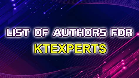 Authors Ktexperts