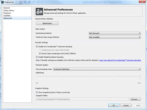 how do i enable disable hardware acceleration and decoding in the divx