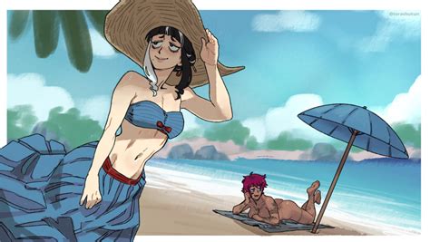 Rule 34 2girls Artist Name Ass Beach Big Breasts Bikini Black And