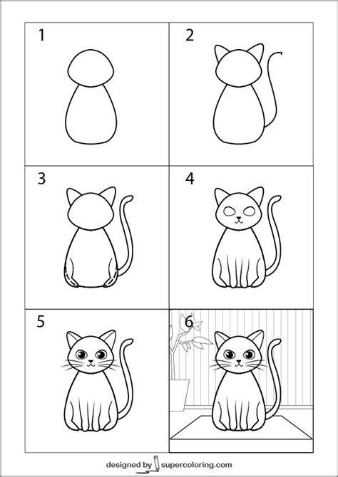 C Mo Dibujar Un Gatito De Dibujos Animados Juegos De Enigmas Para Ni Os