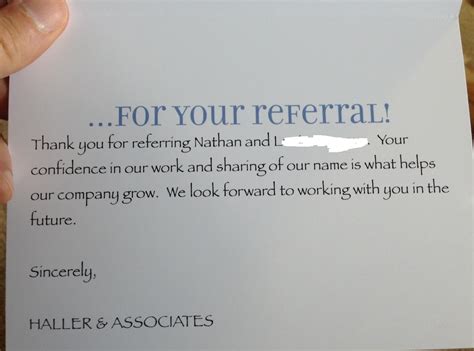 Thank You For Your Referral Template
