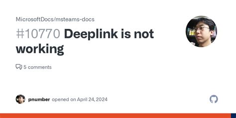 Deeplink Is Not Working Issue 10770 MicrosoftDocs Msteams Docs