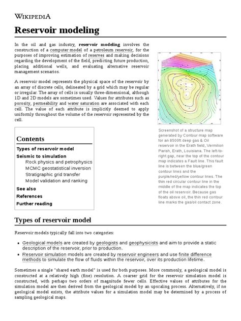 Reservoir Modeling Types Of Reservoir Model Seismic To Simulation