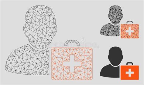 First Aid Man Vector Mesh 2d Model And Triangle Mosaic Icon Stock Vector Illustration Of Mesh