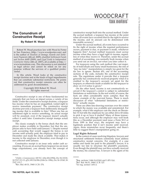Pdf The Conundrum Of Constructive Receipt
