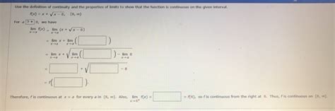 solved use the definition of continuity and the properties