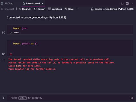 Python Kernel Crashes Upon Importing Polars · Issue 1947 · Cursorcursor · Github