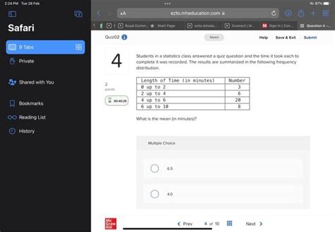 Solved Students In A Statistics Class Answered A Quiz