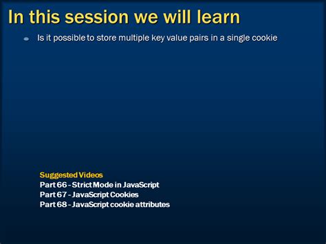Sql Server Net And C Video Tutorial Store Multiple Key Value Pairs In A Cookie