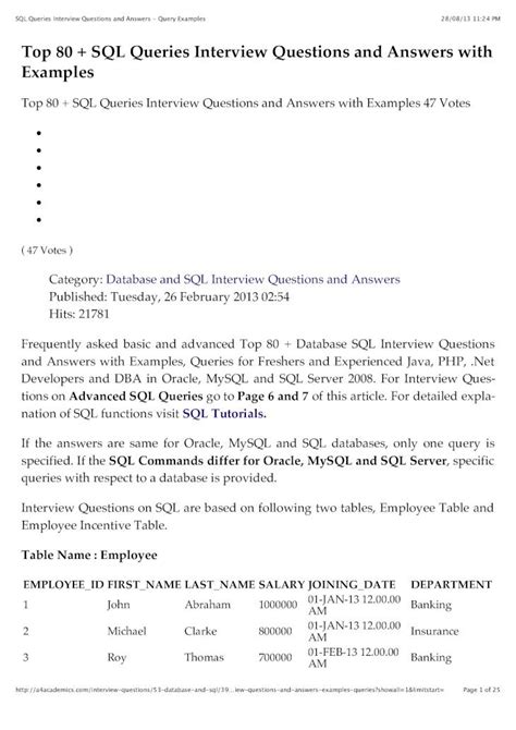 Pdf Sql Queries Interview Questions And Answers Query Examples Dokumen Tips