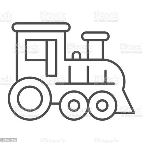 기관차 씬 라인 아이콘 놀이 공원 개념 흰색 배경에 기차 표지판 모바일 개념및 웹 디자인을위한 윤곽 스타일의 기관차 장난감 아이콘 벡터 그래픽 아이콘에 대한 스톡 벡터 아트