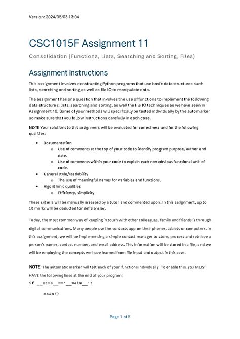11 Consolidation Practice Version 2024 05 03 13 Csc1015f