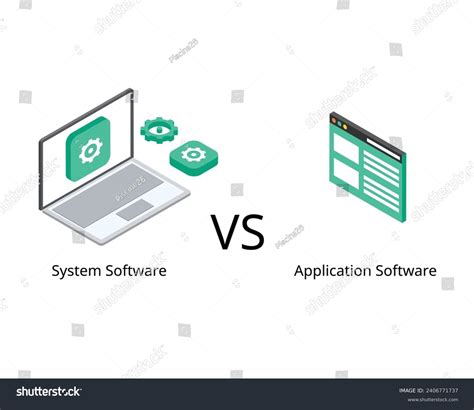 Difference Between Application Software Operating System Stock Vector Royalty Free 2406771737