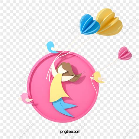 3d 종이 컷 만화 일러스트 어린이 연 그림을 비행종이 접기교육 Png 일러스트 무료 다운로드 Lovepik