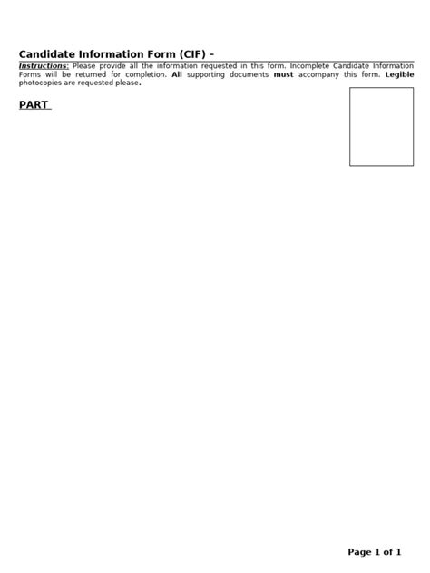 Standard Cif Form Pdf